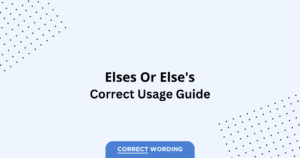 Else’s vs. Elses - Which is Correct?